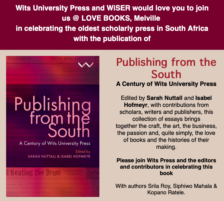 Wits University Press Book Launch 2024 - 1.png | The Heritage Portal